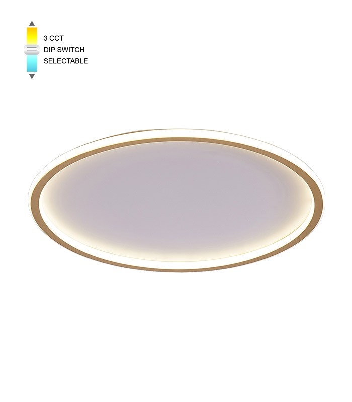 LED CEILING ROUND LIGHTING FIXTURE DISC 2 φ500*H45 46W 3xCCT-DIP SWITCH ...