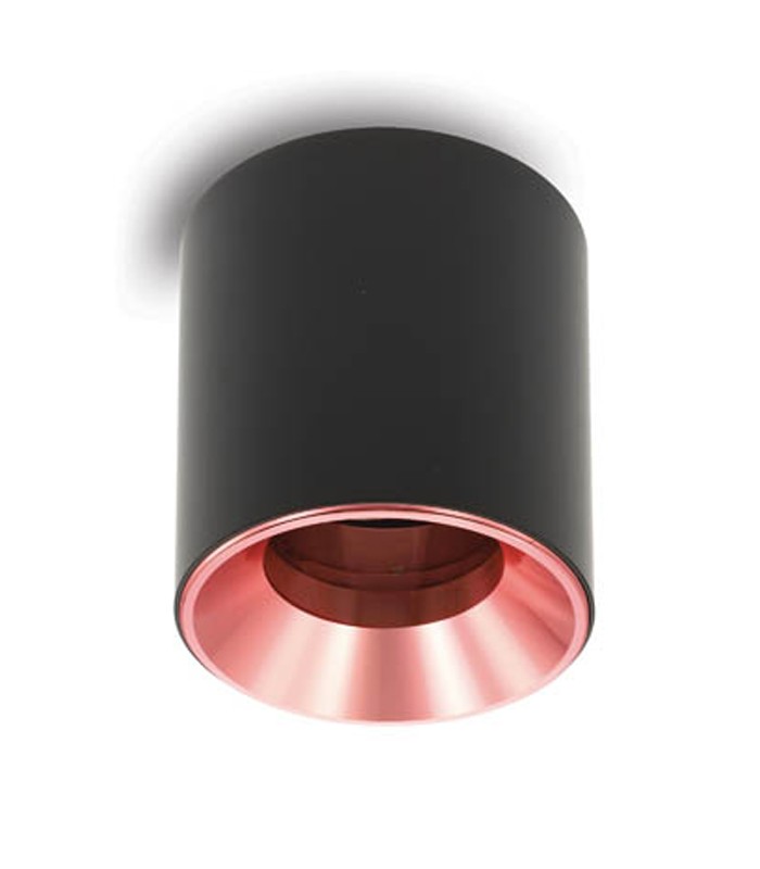 SPOT LIGHT FIXTURE SURFACE MOUNTED OLA S12 GU10 Φ85x81mm BLACK & COPPER ...