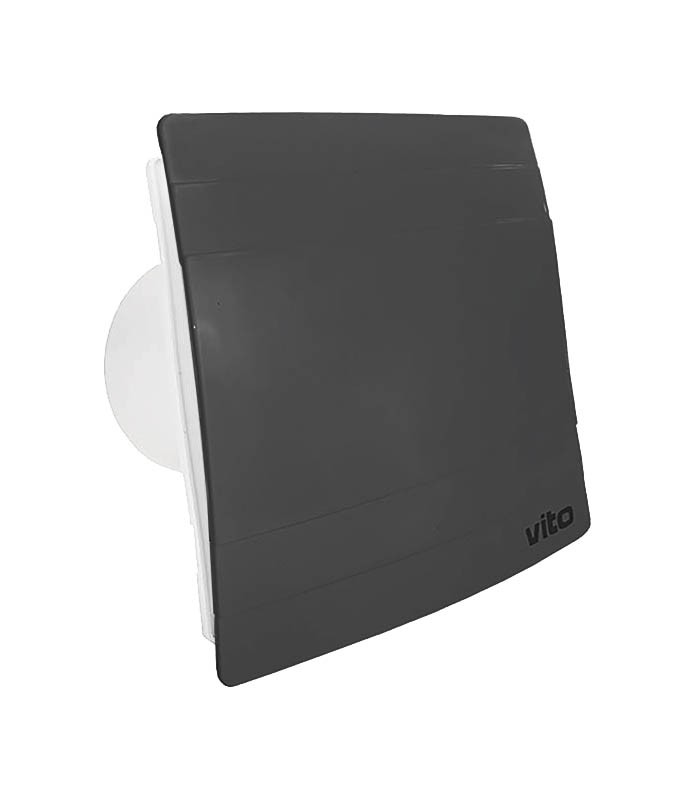 EXHAUST FAN Φ100x94mm 12W 100m3/h 35Db GREY BLACK MAT FLAT 8005111 VITO ...
